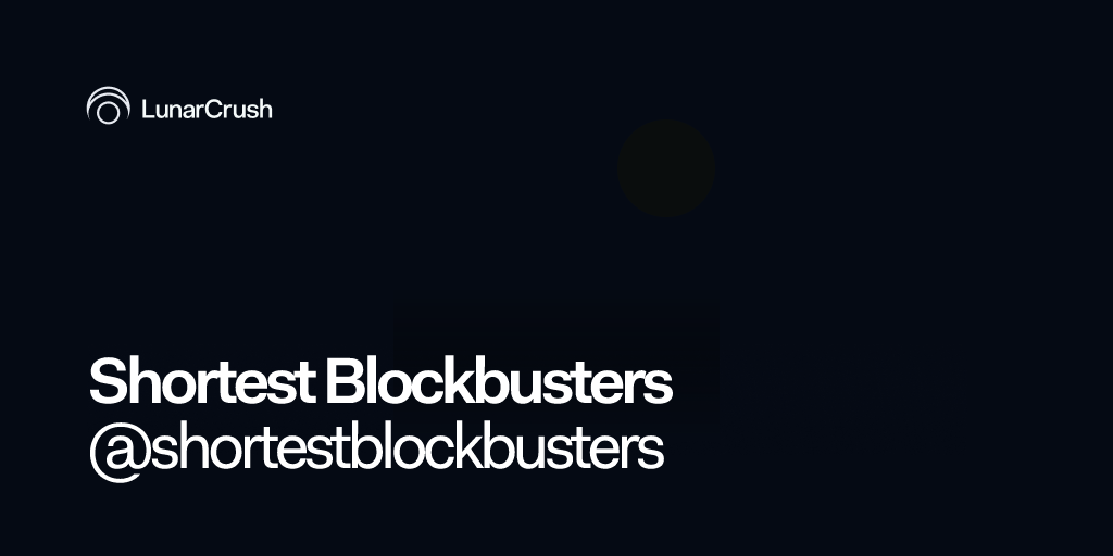 shortestblockbusters Trending Social Media Creator Profile on LunarCrush