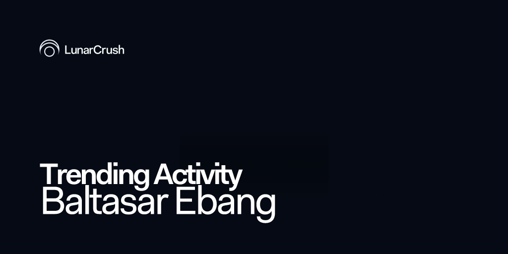 Baltasar Ebang Social Media Analytics on LunarCrush