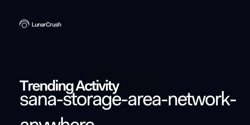sana-storage-area-network-anywhere Social Media Analytics on LunarCrush